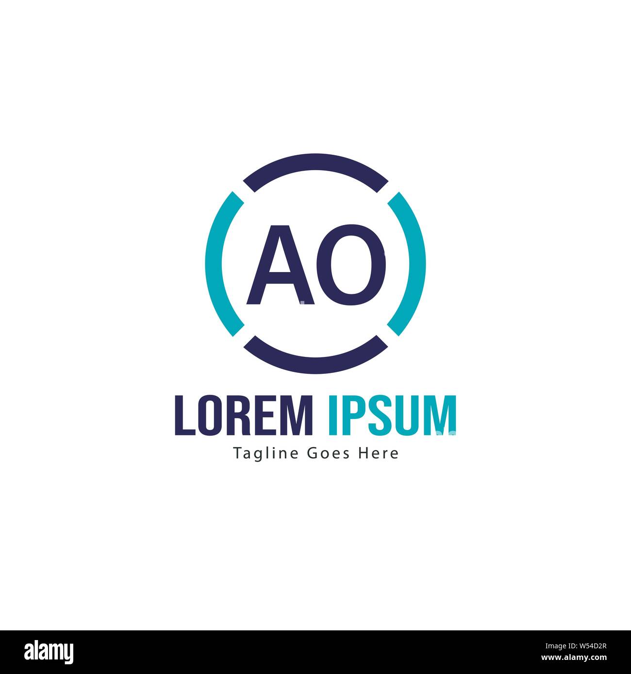 AO Letter Logo Design. Creative Modern AO Letters Icon Illustration ...