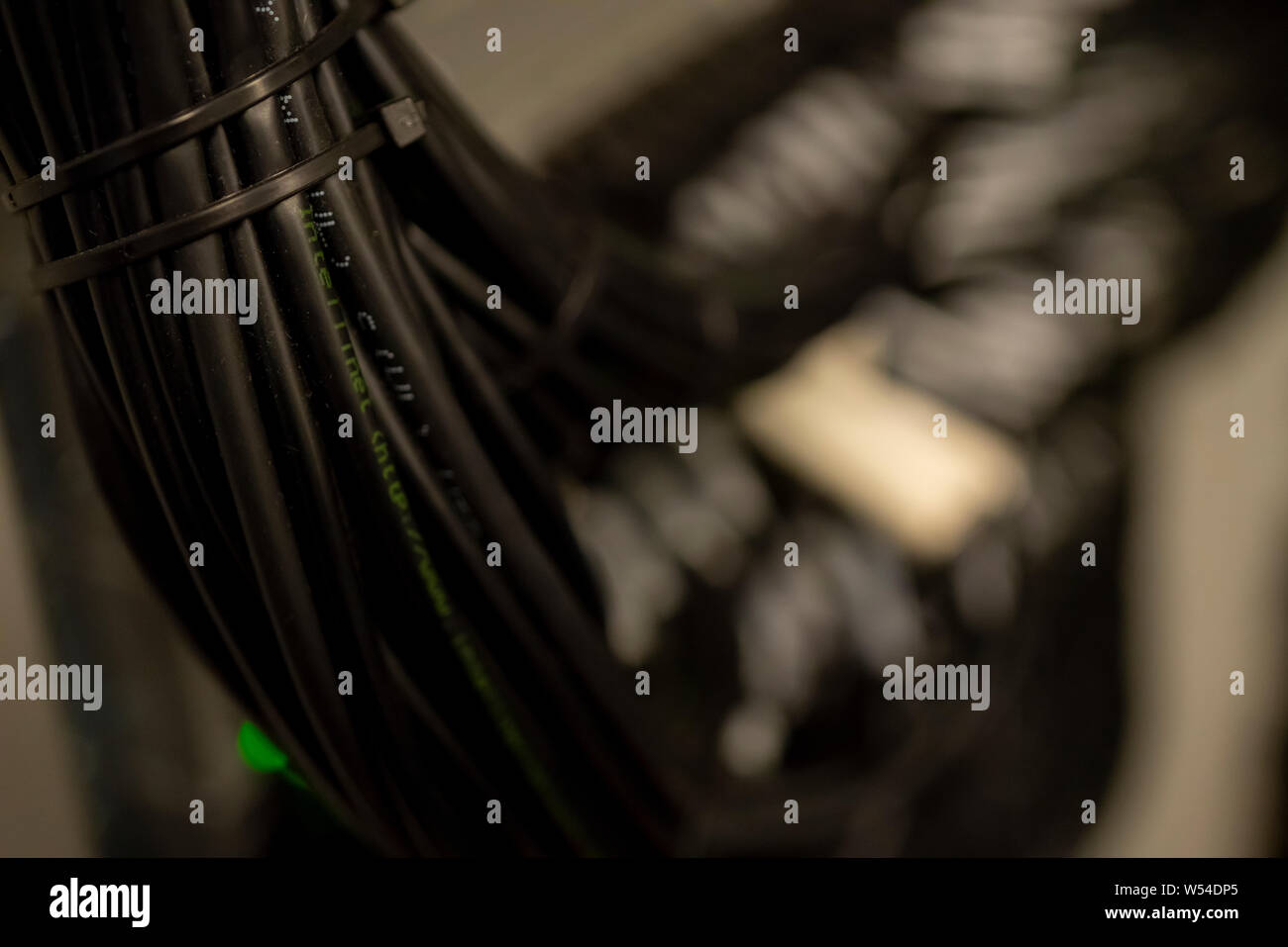 Network Switch and Ethernet Cables Patched into Local Network and IPTV ...