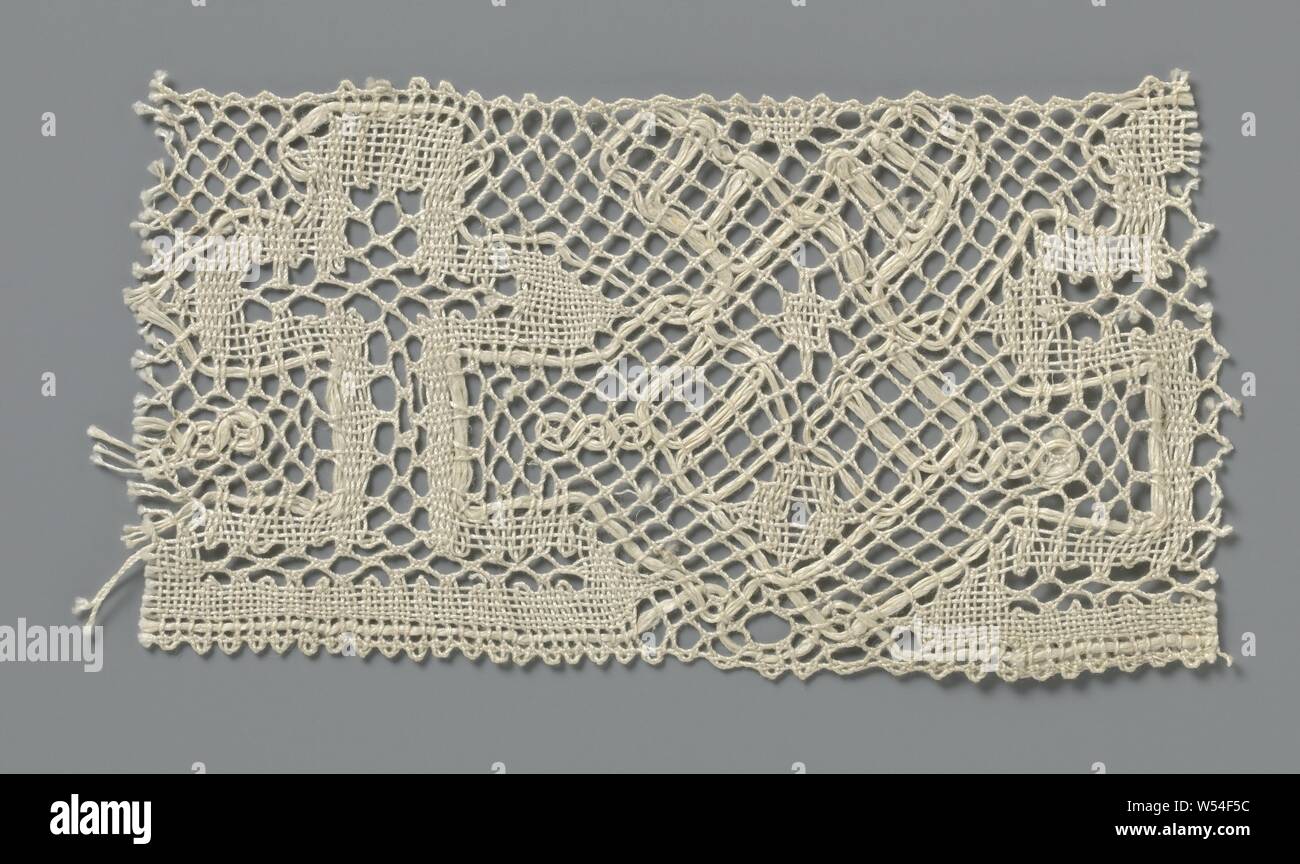 Strip of spool lace with cross and diamond or 'silverkors', Natural ...