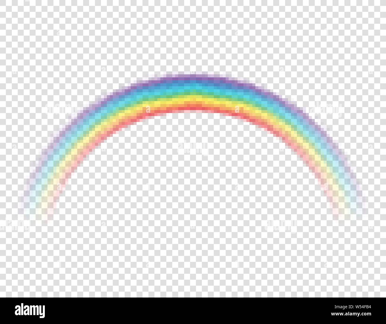 Abstract Realistic Colorful Rainbow on Transparent Background. Vector ...