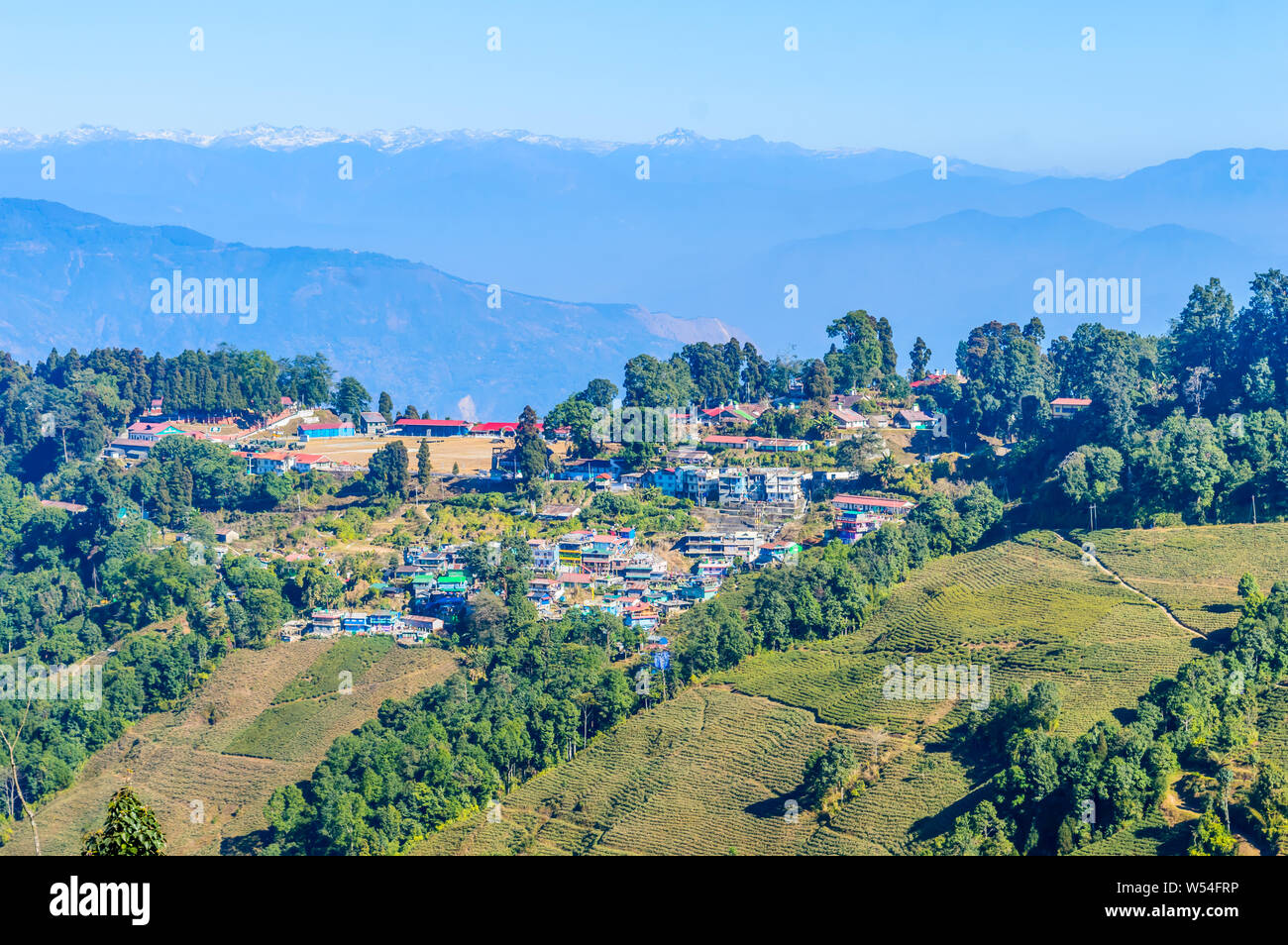 Panoramic view of Darjeeling Village At The Lift with traditional ...