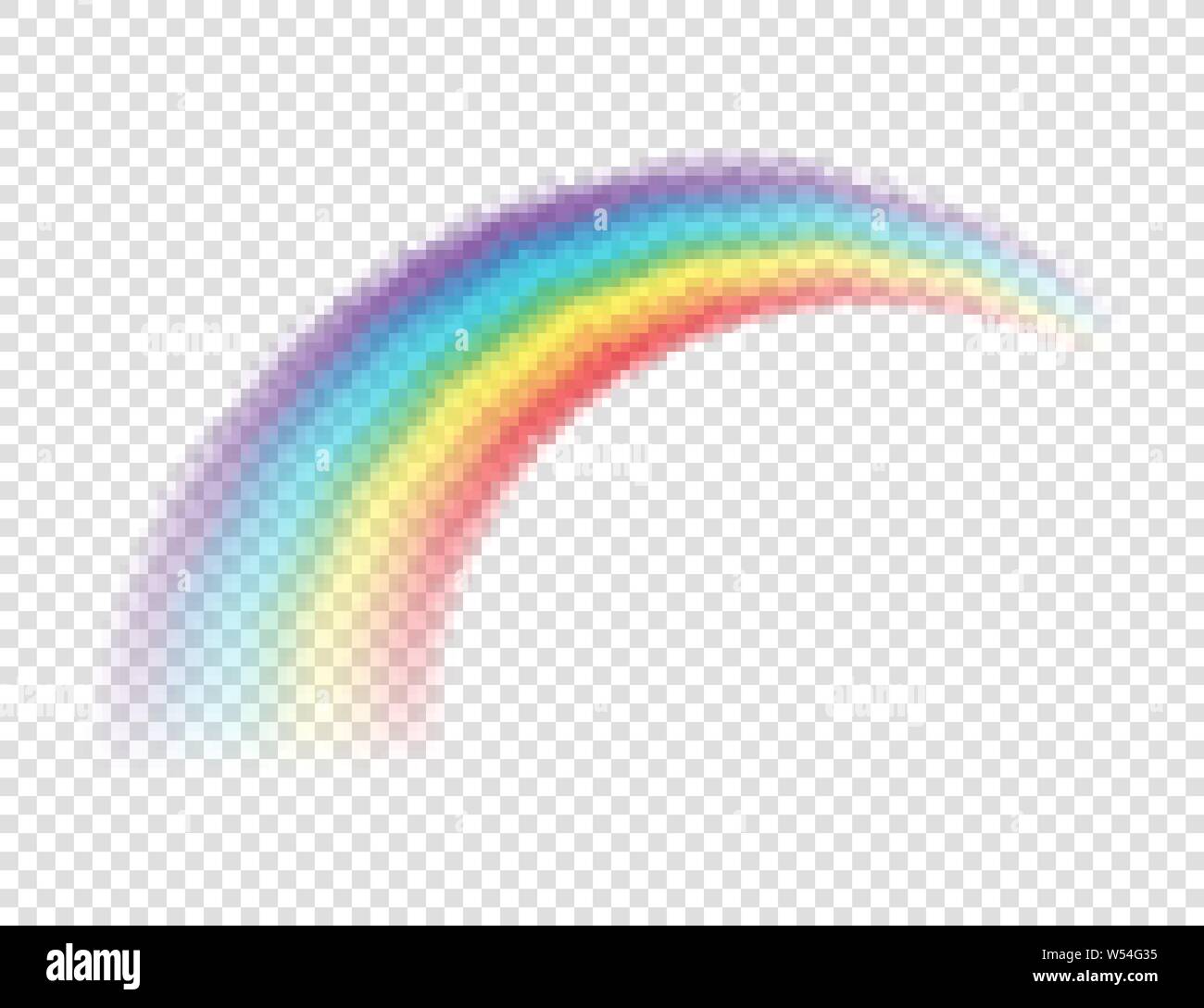 Abstract Realistic Colorful Rainbow on Transparent Background. Vector ...