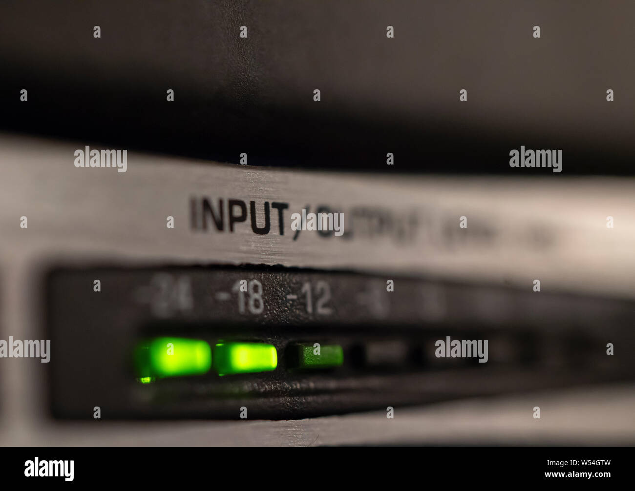 LED level meter with graduation in decibels, closeup Stock Photo - Alamy