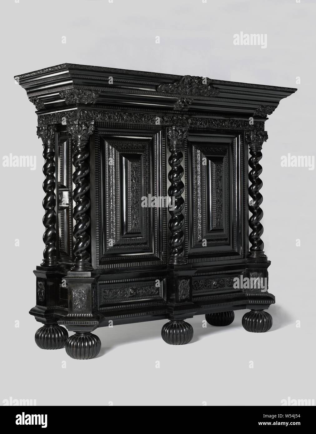 Cupboard Cupboard made of ebony with hinged posts, Cupboard, so-called ...