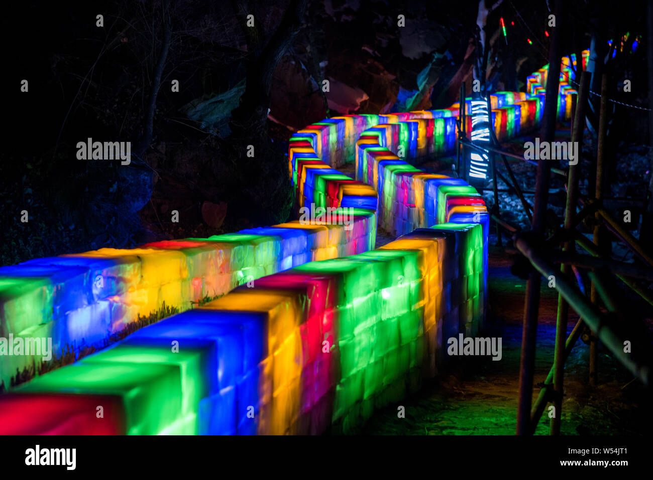 View of Beijing's longest ice slide at the first Lingshan Ice and Snow ...
