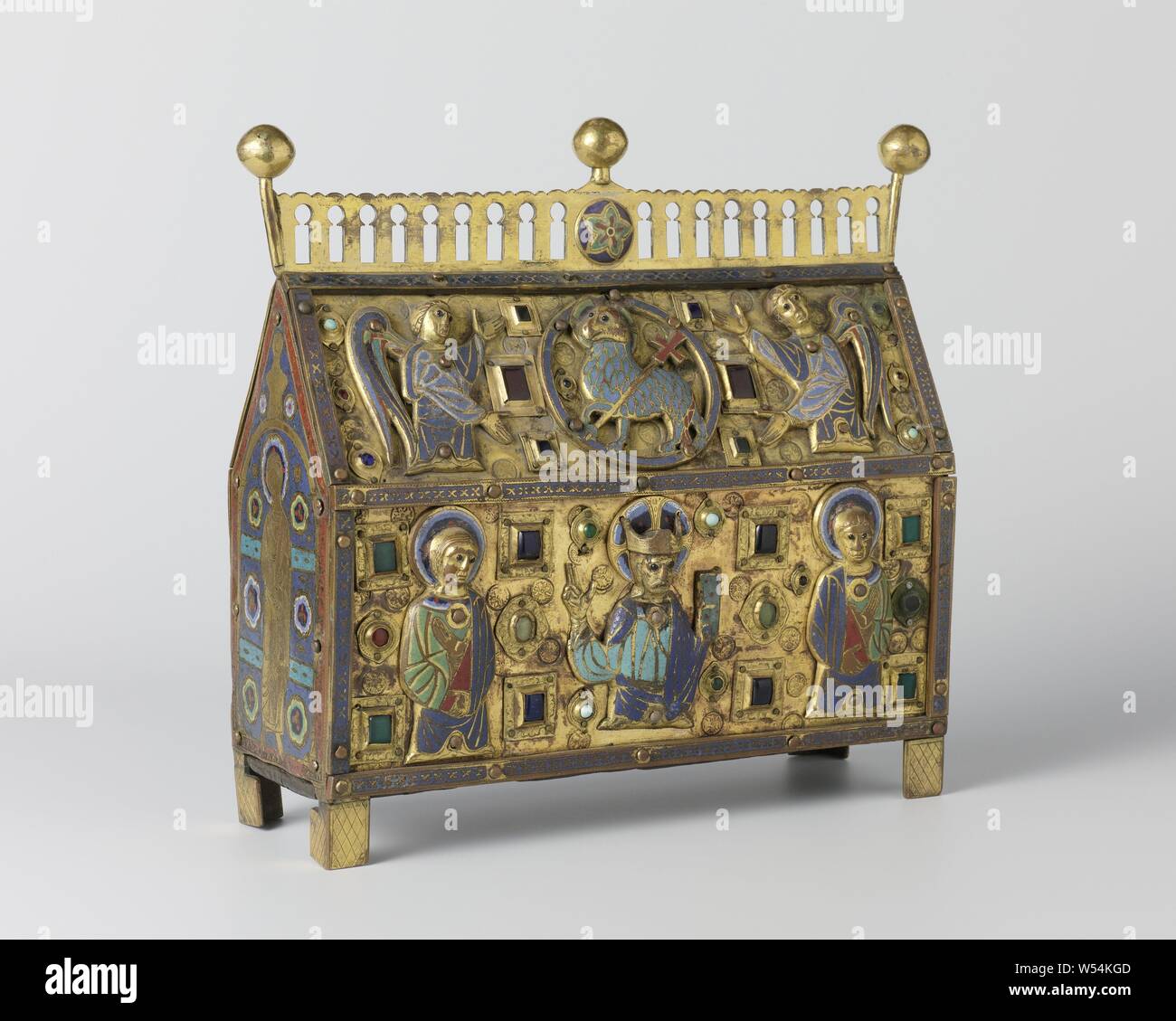 Reliquary decorated with Christ, saints and angels, Reliquary shrine ...