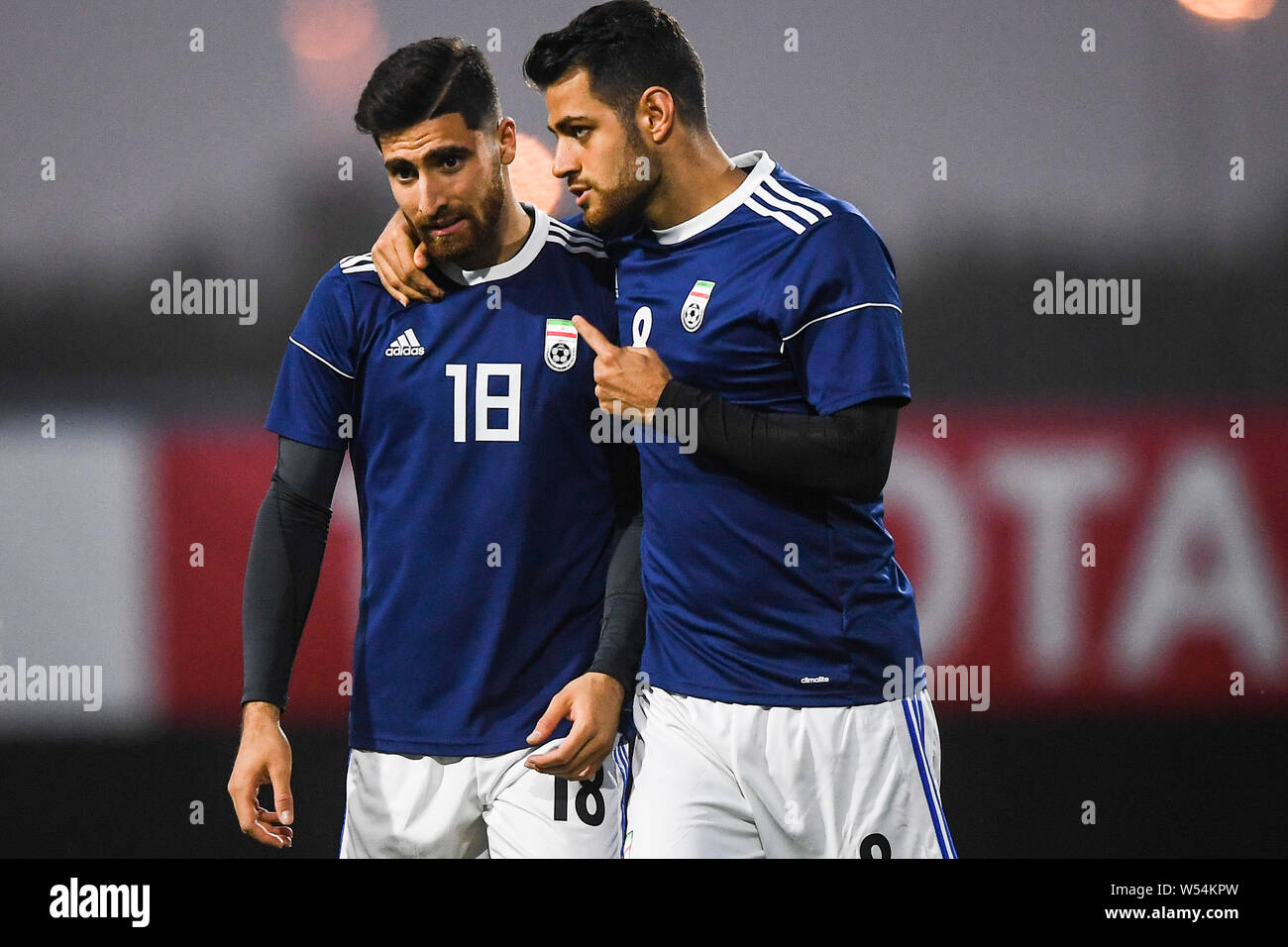 Players of Iran national football team take part in a training session ...