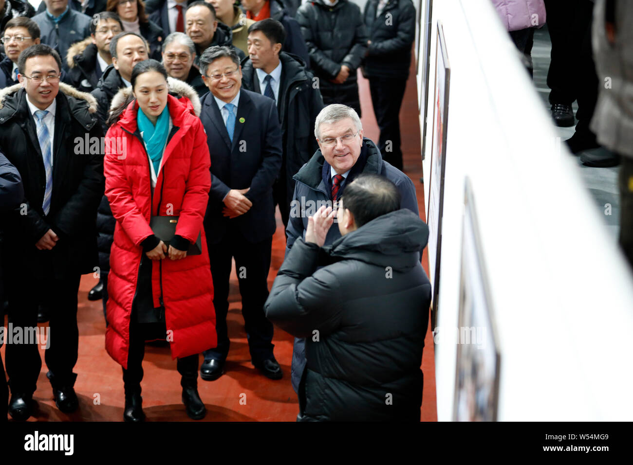 Thomas Bach, center, President of the International Olympic Committee ...