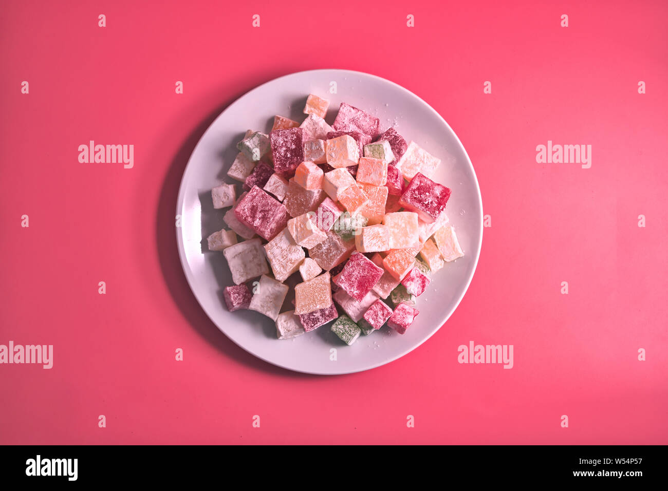 Turkish delight. Flavoured Turkish delights. Isolated surface Stock ...