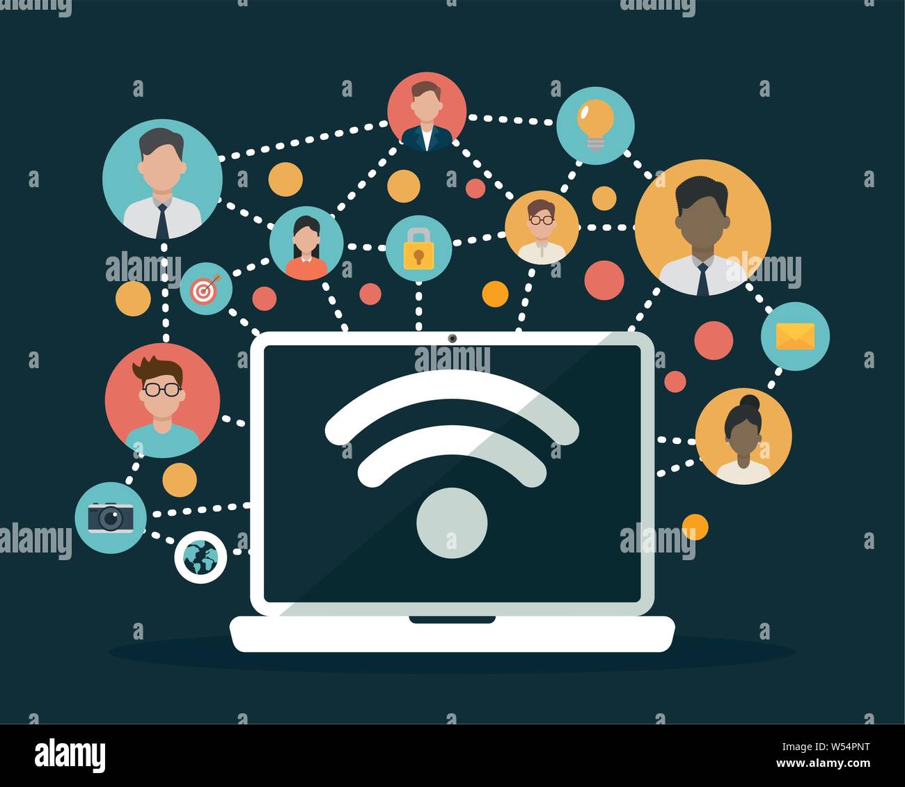 social network media flat design Stock Vector Image & Art - Alamy