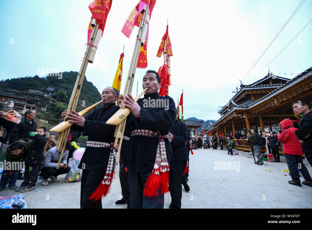 Local Chinese people of Miao ethnic minority dressed in traditional ...