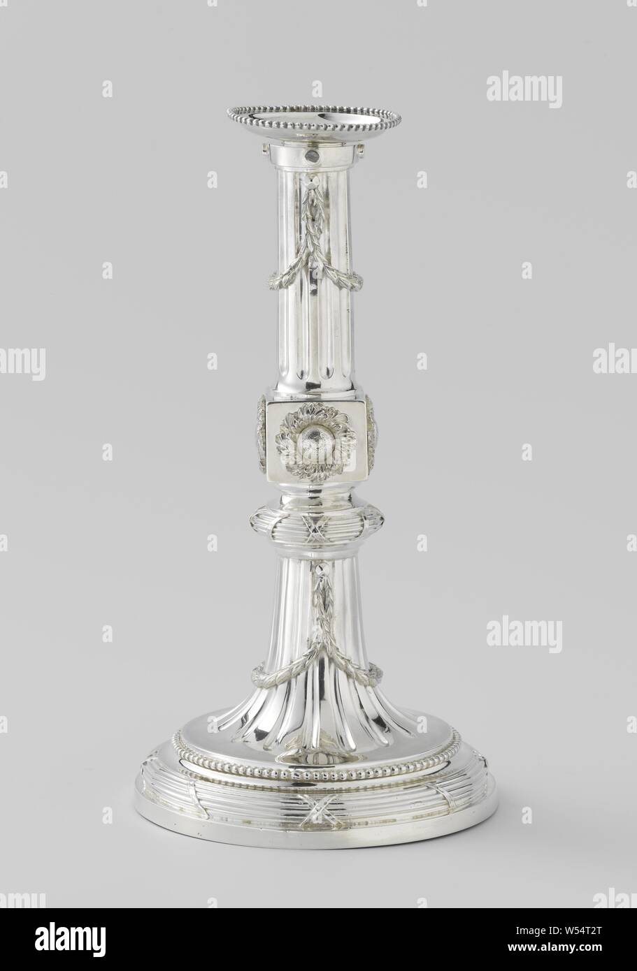 Four candlesticks, Candlestick with fluted stem, The candlesticks are ...