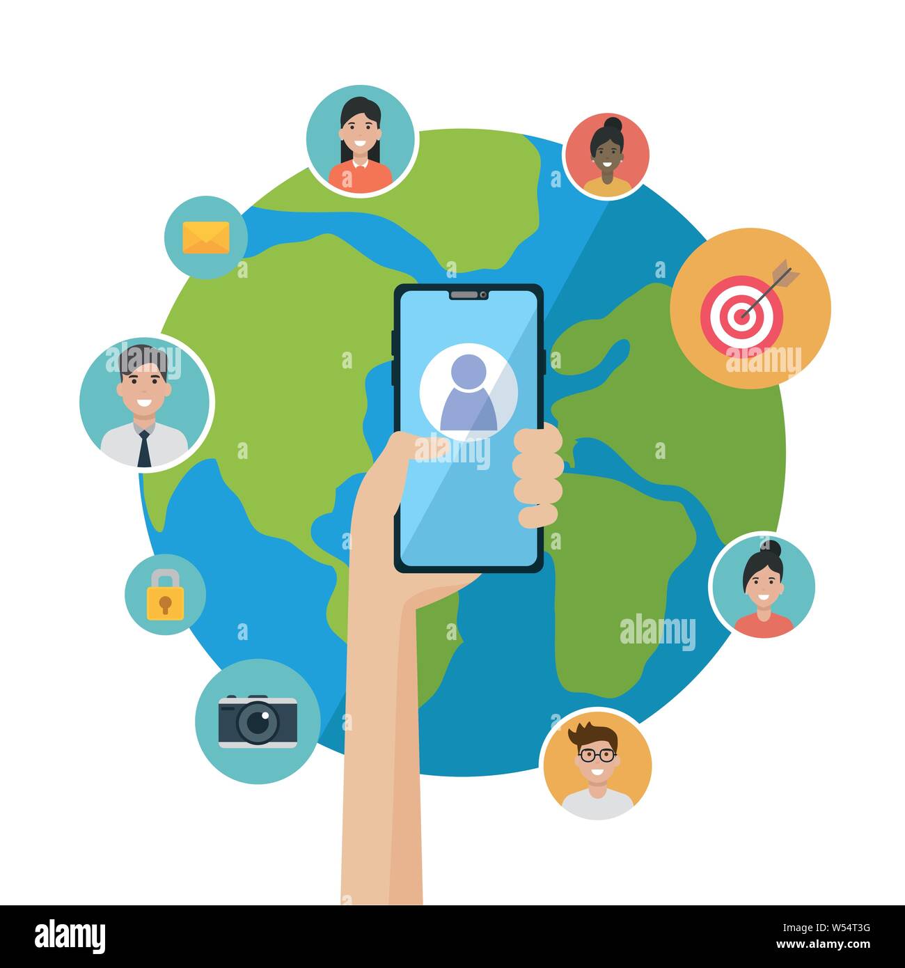 social network media flat design Stock Vector Image & Art - Alamy