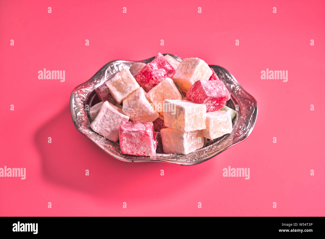 Traditional rose flavoured turkish delights hi-res stock photography ...