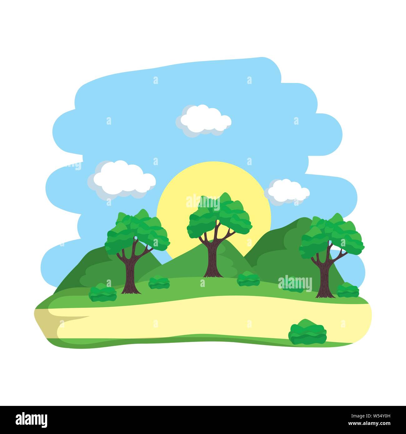 Green forest path sun Cut Out Stock Images & Pictures - Alamy