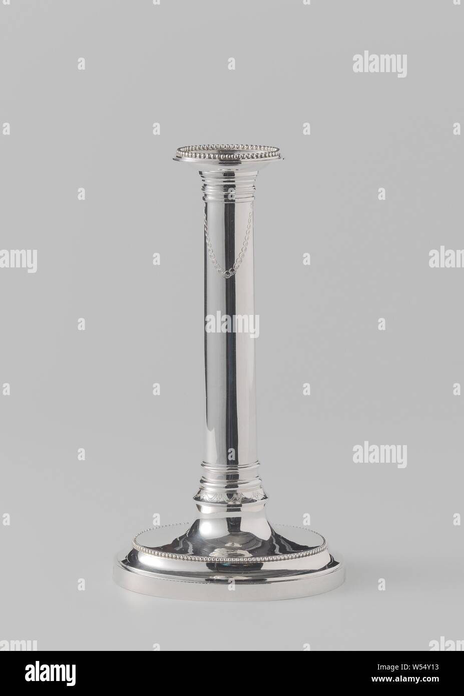 Candlestick, Oval candlestick of silver. The foot and the fat trap ...