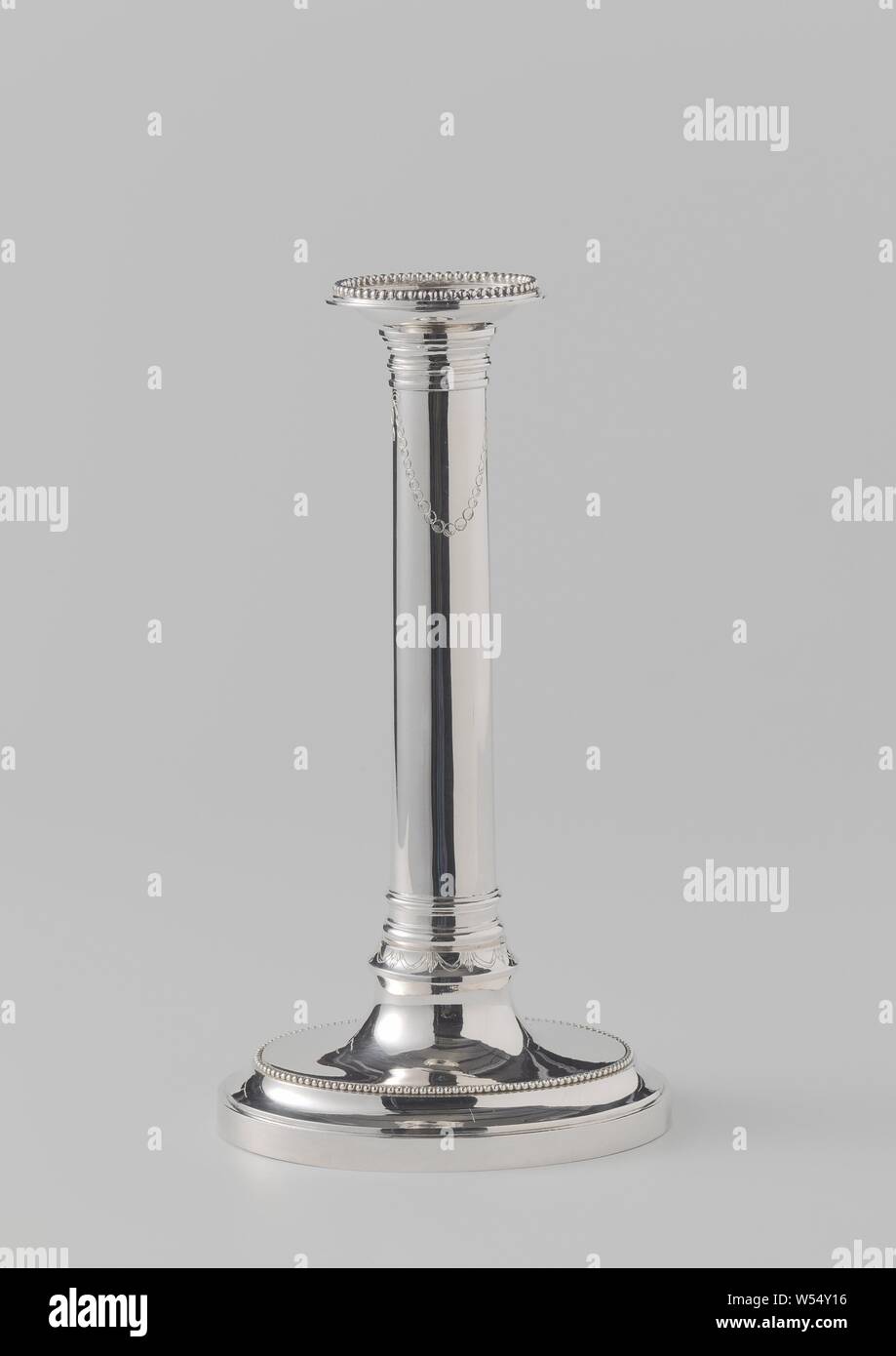 Candlestick, Oval candlestick of silver. The foot and the fat trap ...
