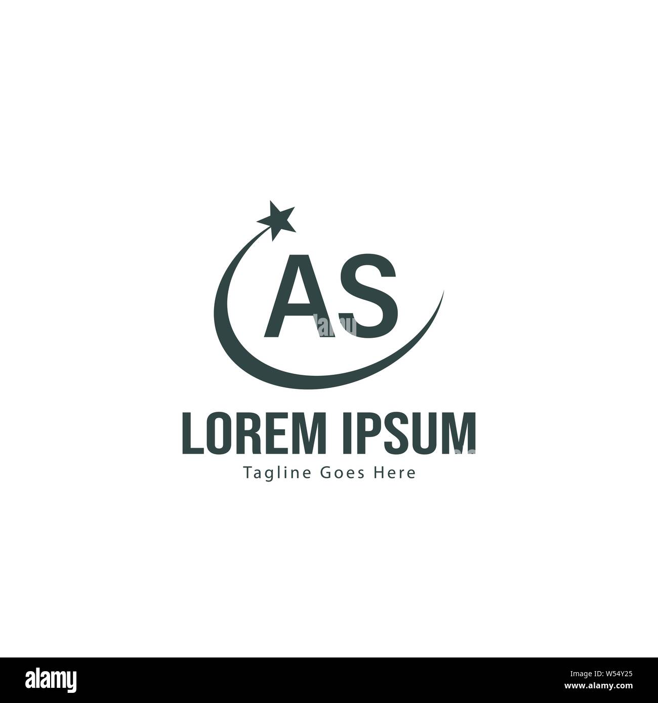 AS Letter Logo Design. Creative Modern AS Letters Icon Illustration ...