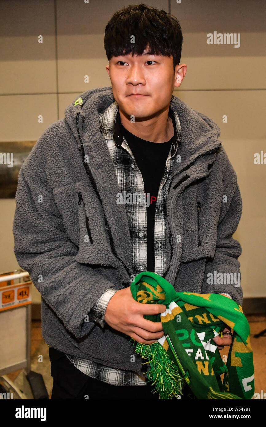 South Korean football player Kim Min-jae arrives at the Beijing Capital ...
