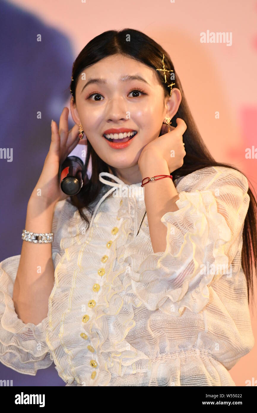 Chinese actress Jelly Lin or Lin Yun attends a road show for the new ...