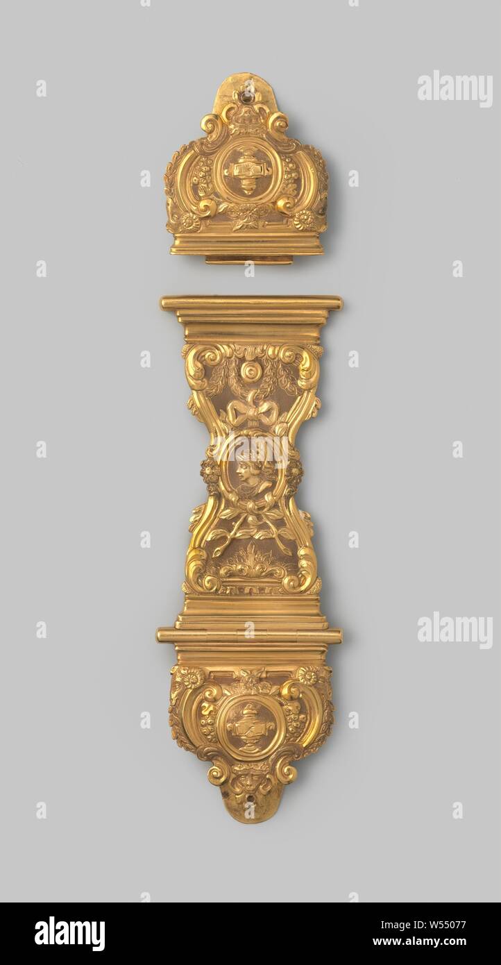 Book lock, the lock with portrait medallion, Book lock of gold, Louis ...