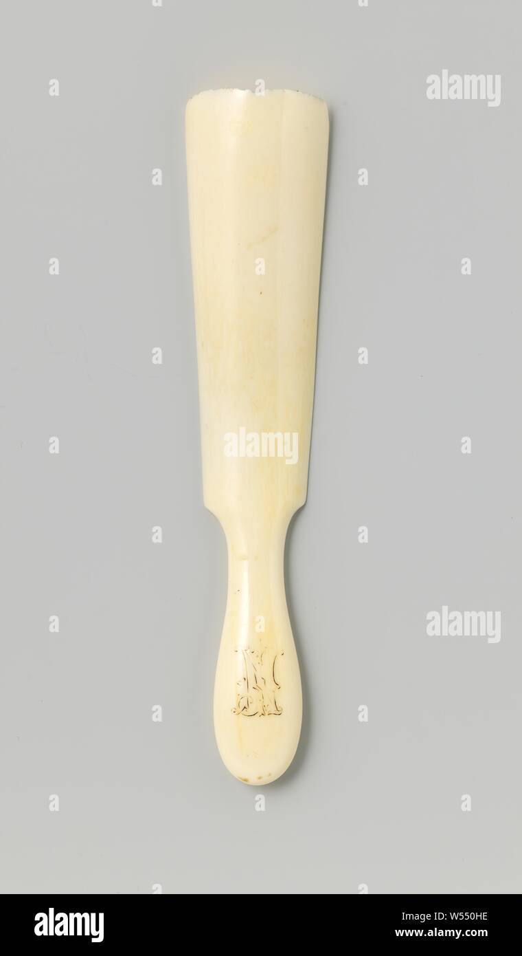 Ivory shoe extractor with monogram JVN, in embroidered pouch., c. 1910 ...