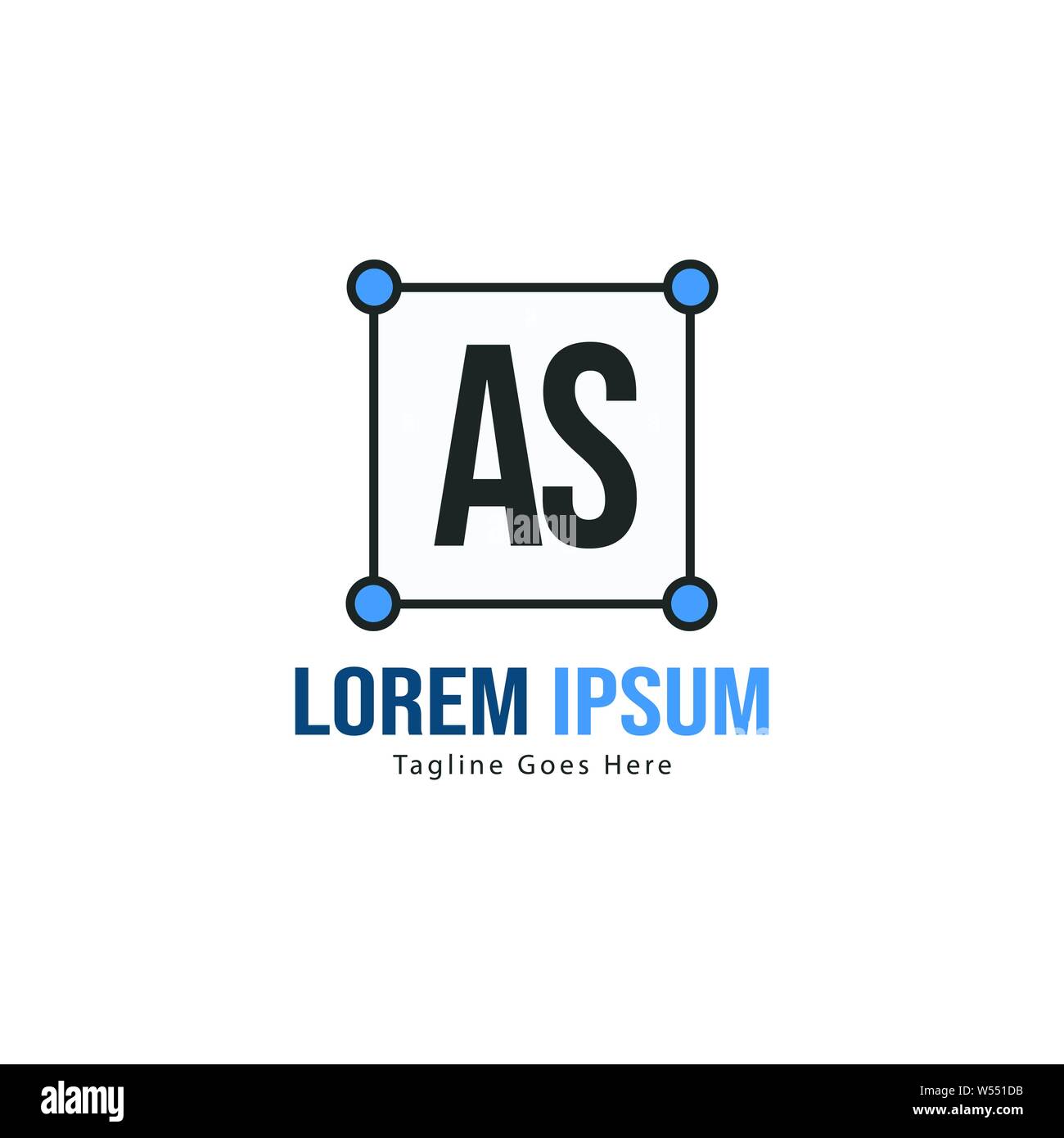 AS Letter Logo Design. Creative Modern AS Letters Icon Illustration ...