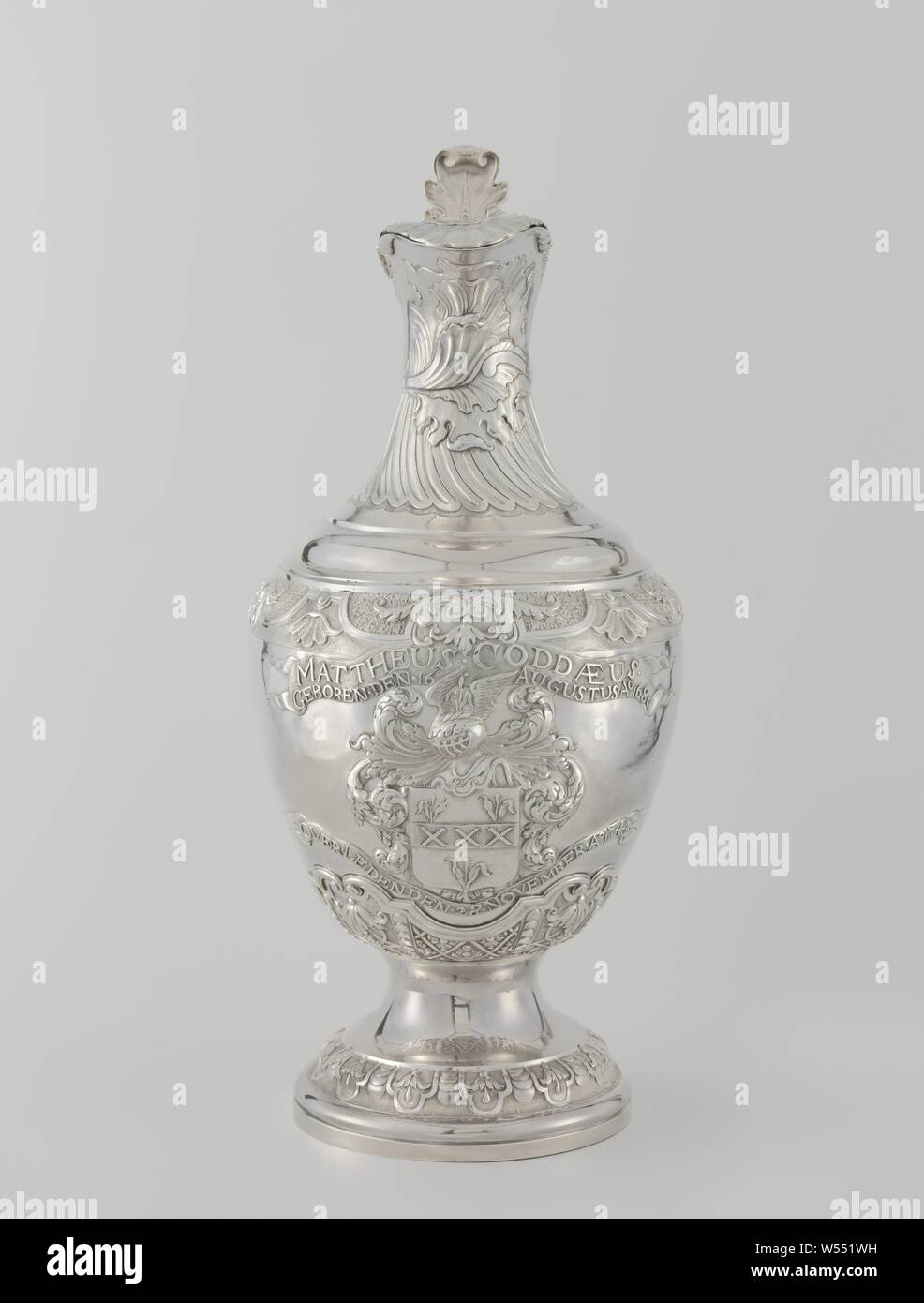 Pitcher of a baptismal set, Schenkan of a baptismal set of silver ...