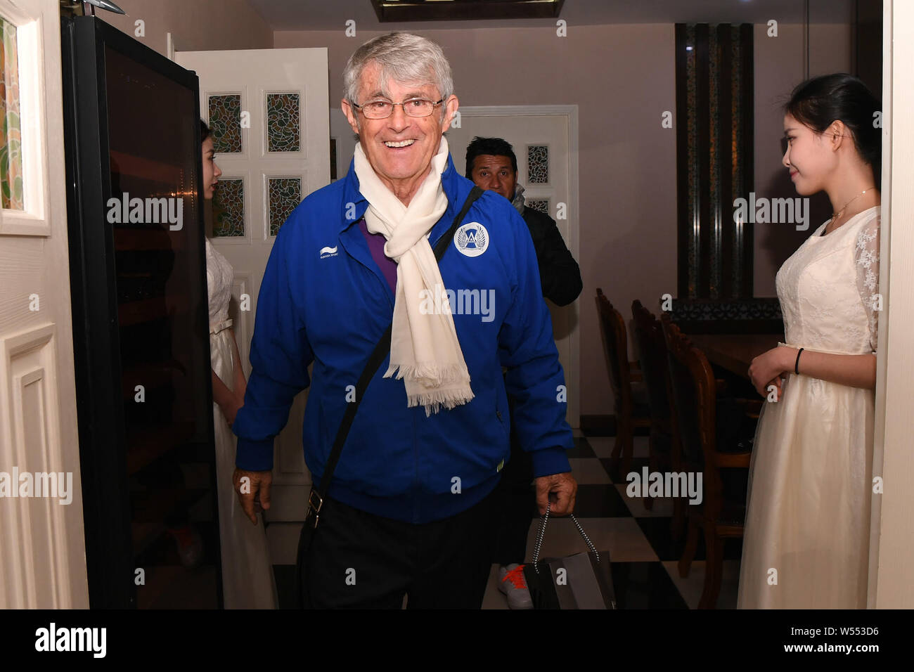 Serbian football coach and former player Bora Milutinovic, left ...