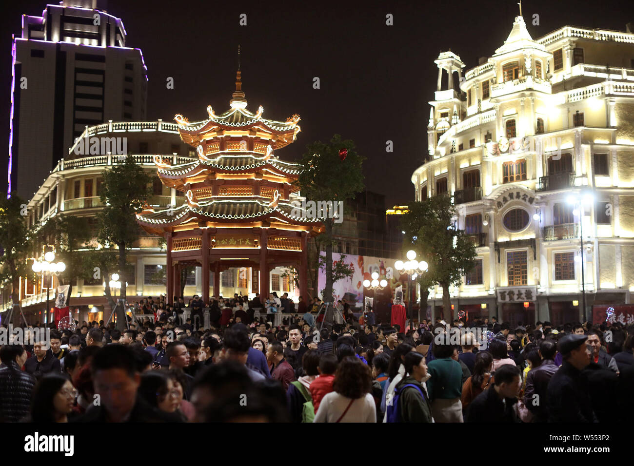 Tourists crowd the Shantou old community during the Chinese Lunar New ...