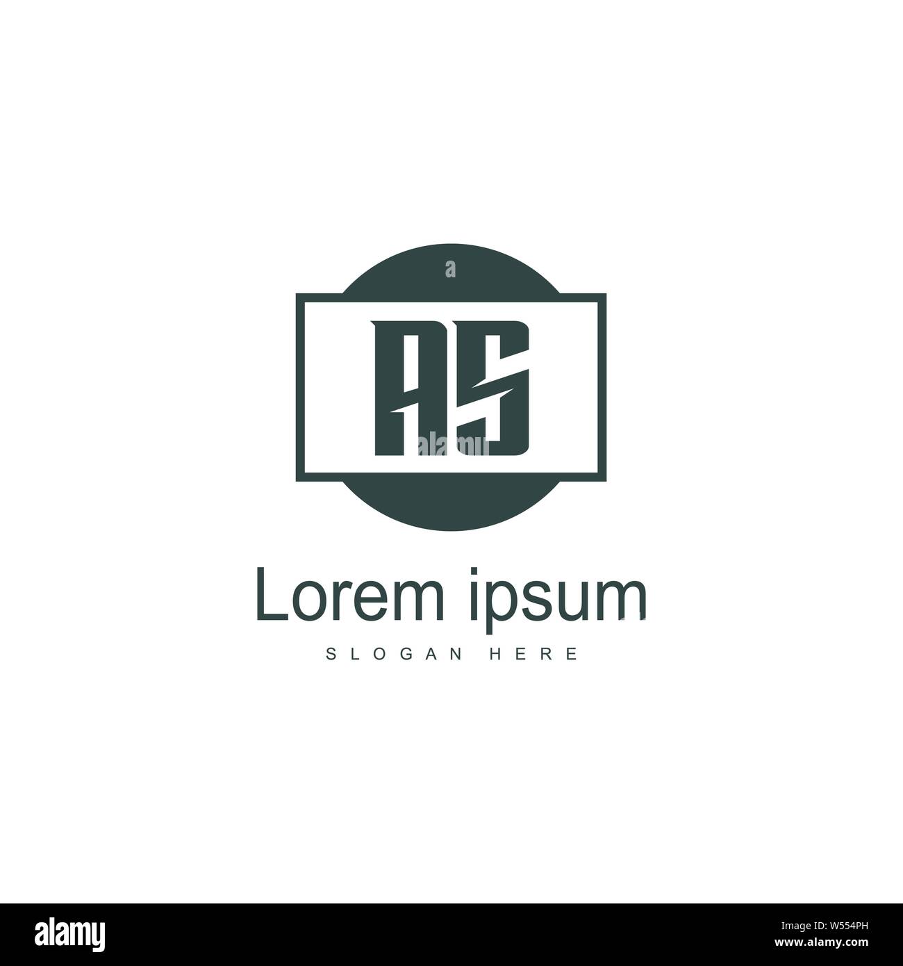 AS Letter Logo Design. Creative Modern AS Letters Icon Illustration ...