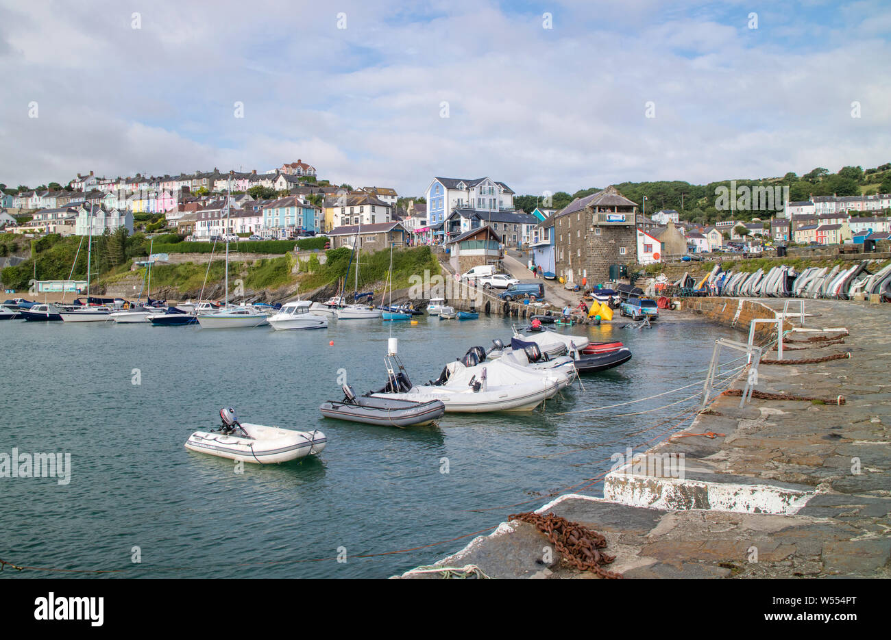 The popular Welsh coastal town and harbour of New Quay, Wales, UK Stock ...