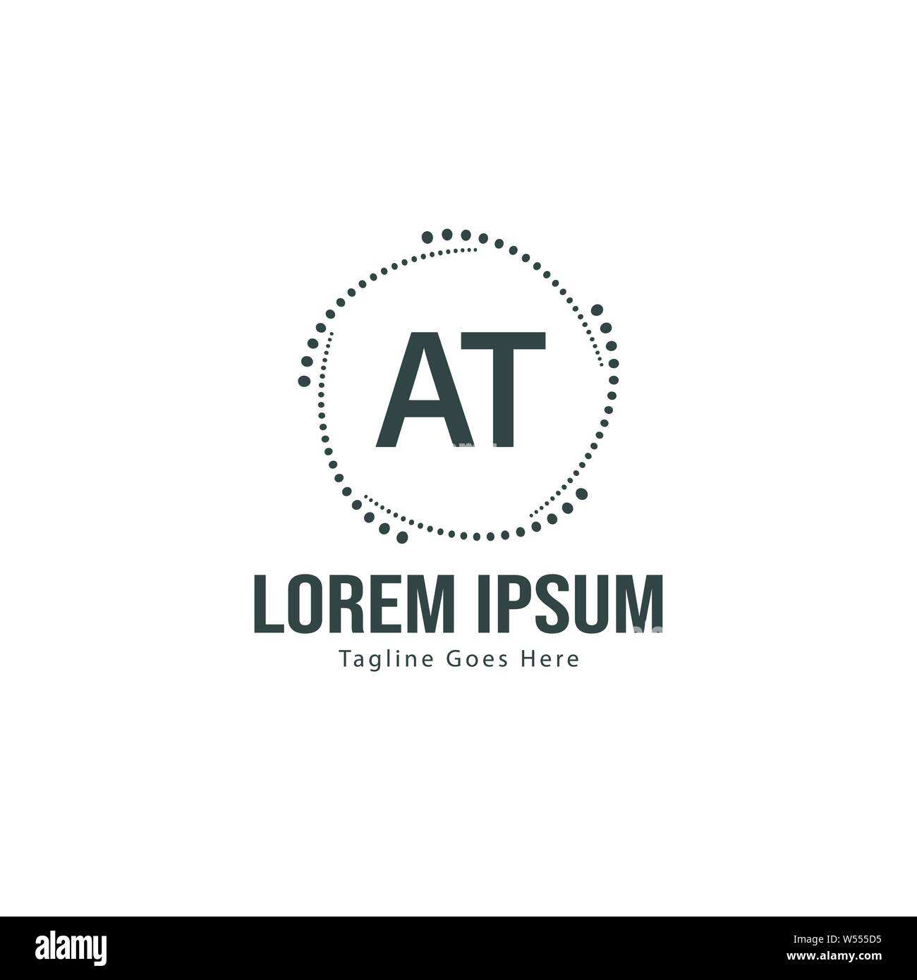 AT Letter Logo Design. Creative Modern AT Letters Icon Illustration ...