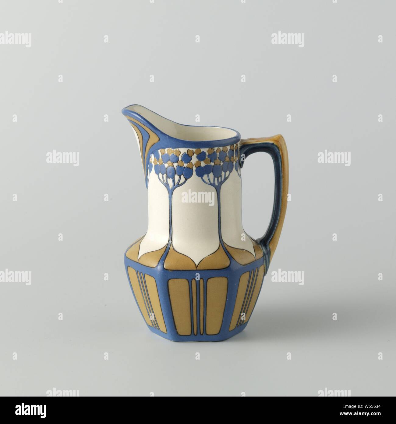 Milk jug, belonging to a tea set of chromolith stoneware, decorated in ...