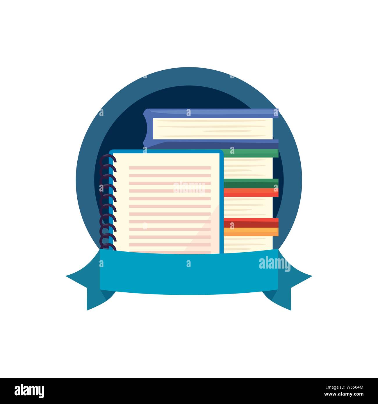 books and notebook back to school vector illustration Stock Vector ...