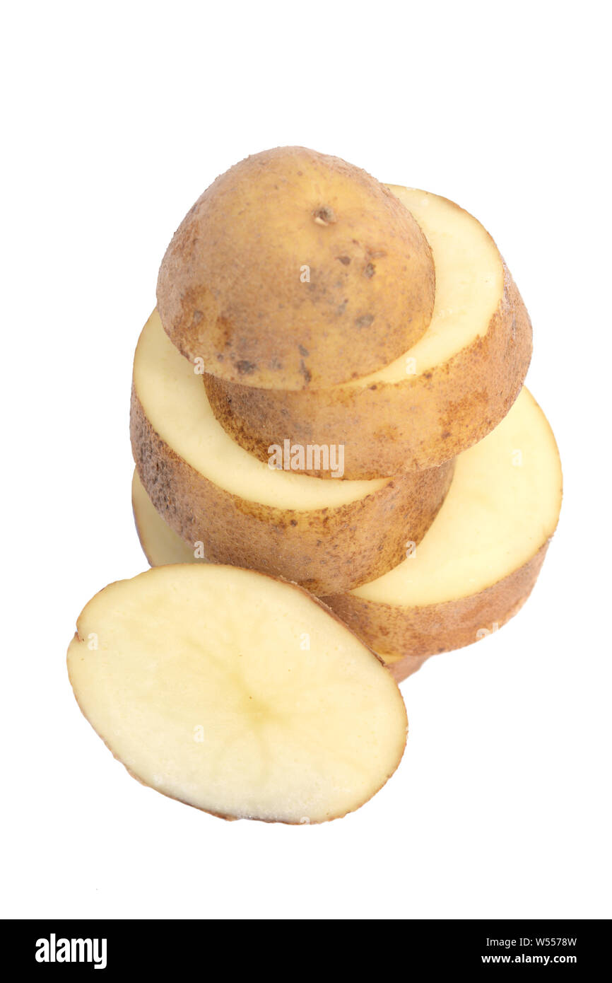 Chopped potato isolated on white Stock Photo - Alamy