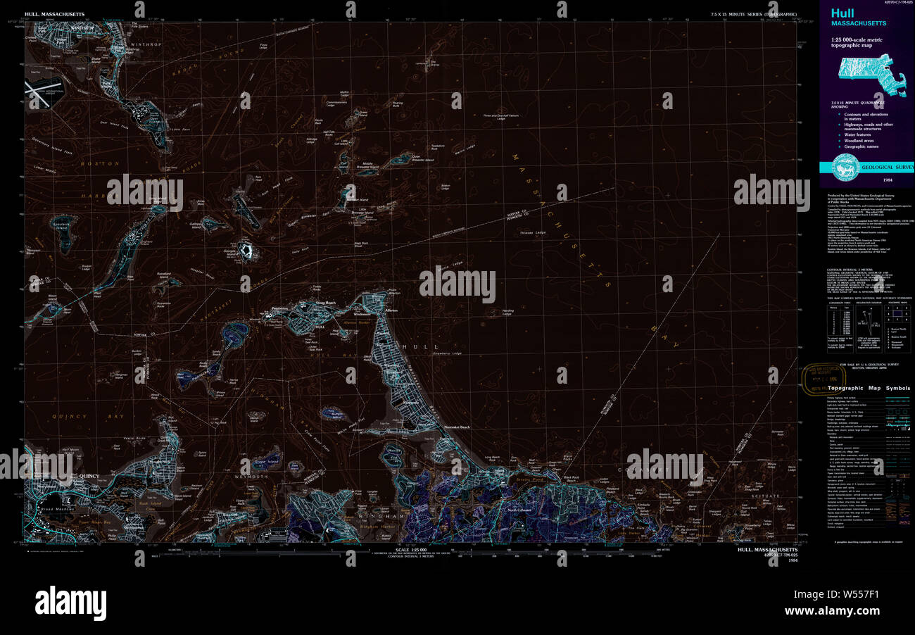 Massachusetts USGS Historical Topo Map MA Hull 351034 1984 25000 ...
