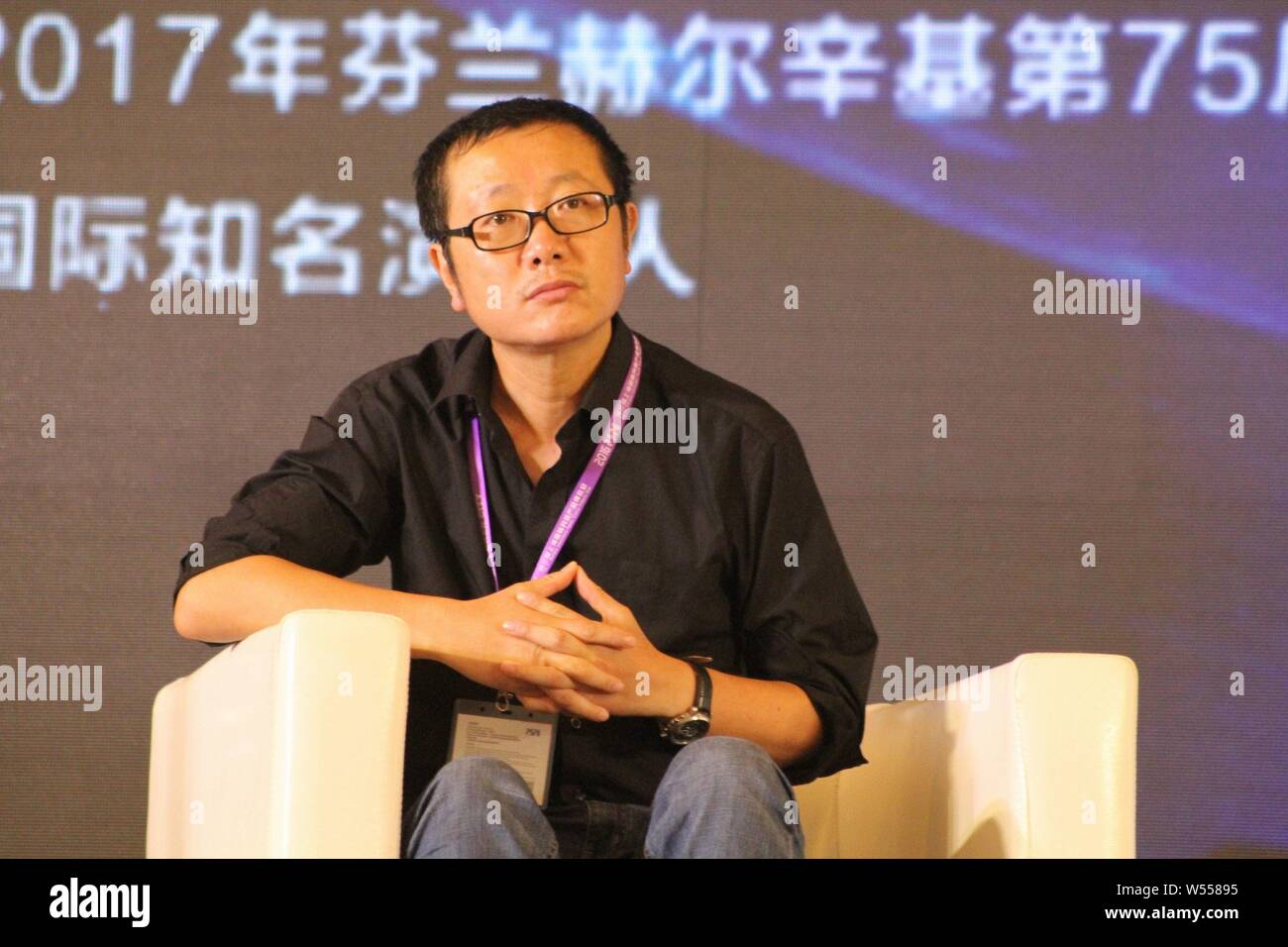 --FILE--Chinese writer Liu Cixin attends the Shanghai International ...