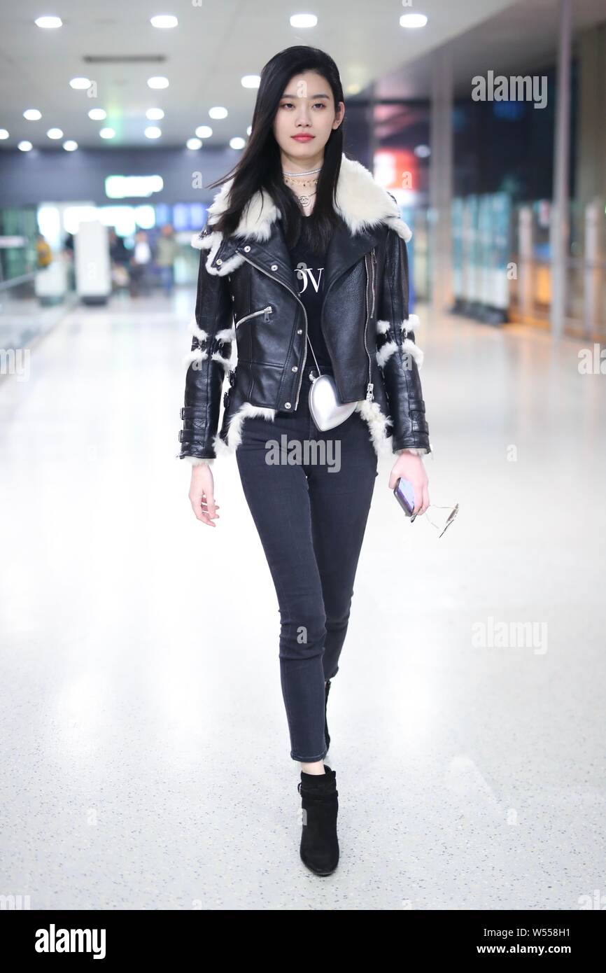 Chinese model Xi Mengyao, also known as Ming Xi, arrives at an airport ...