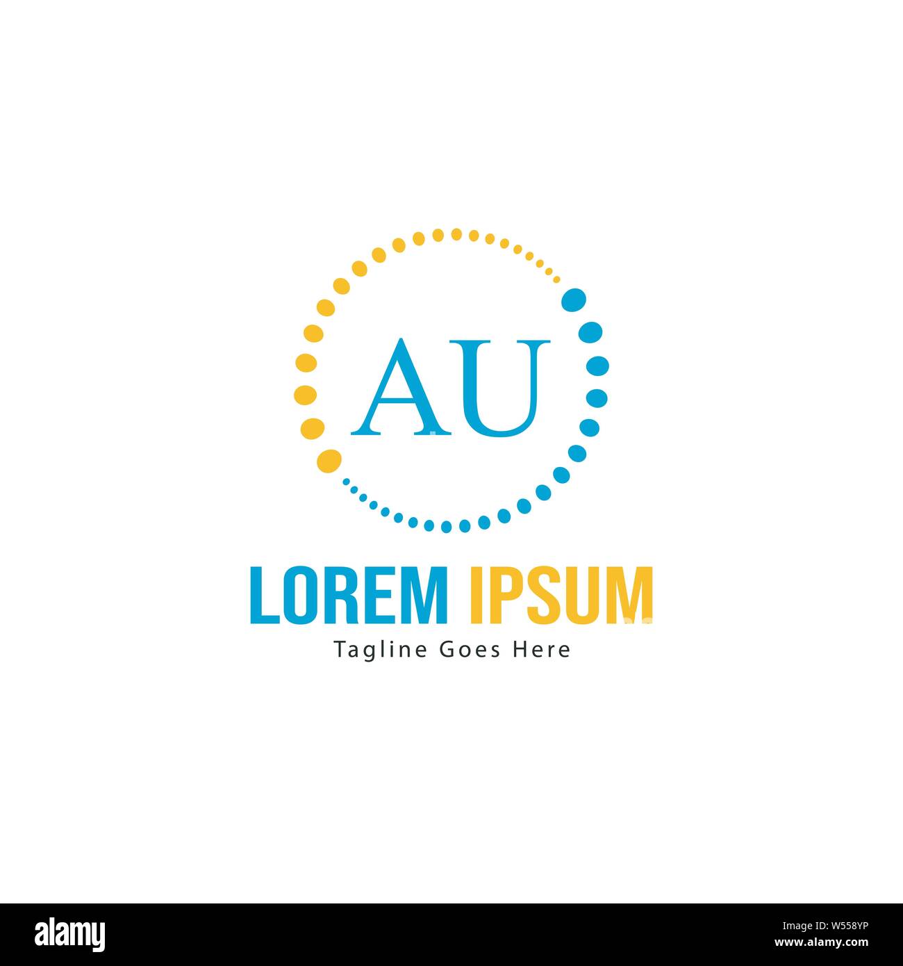 AU Letter Logo Design. Creative Modern AU Letters Icon Illustration ...