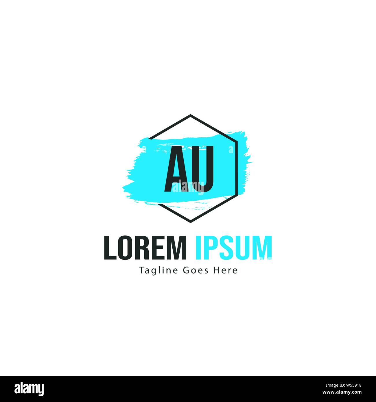 AU Letter Logo Design. Creative Modern AU Letters Icon Illustration ...
