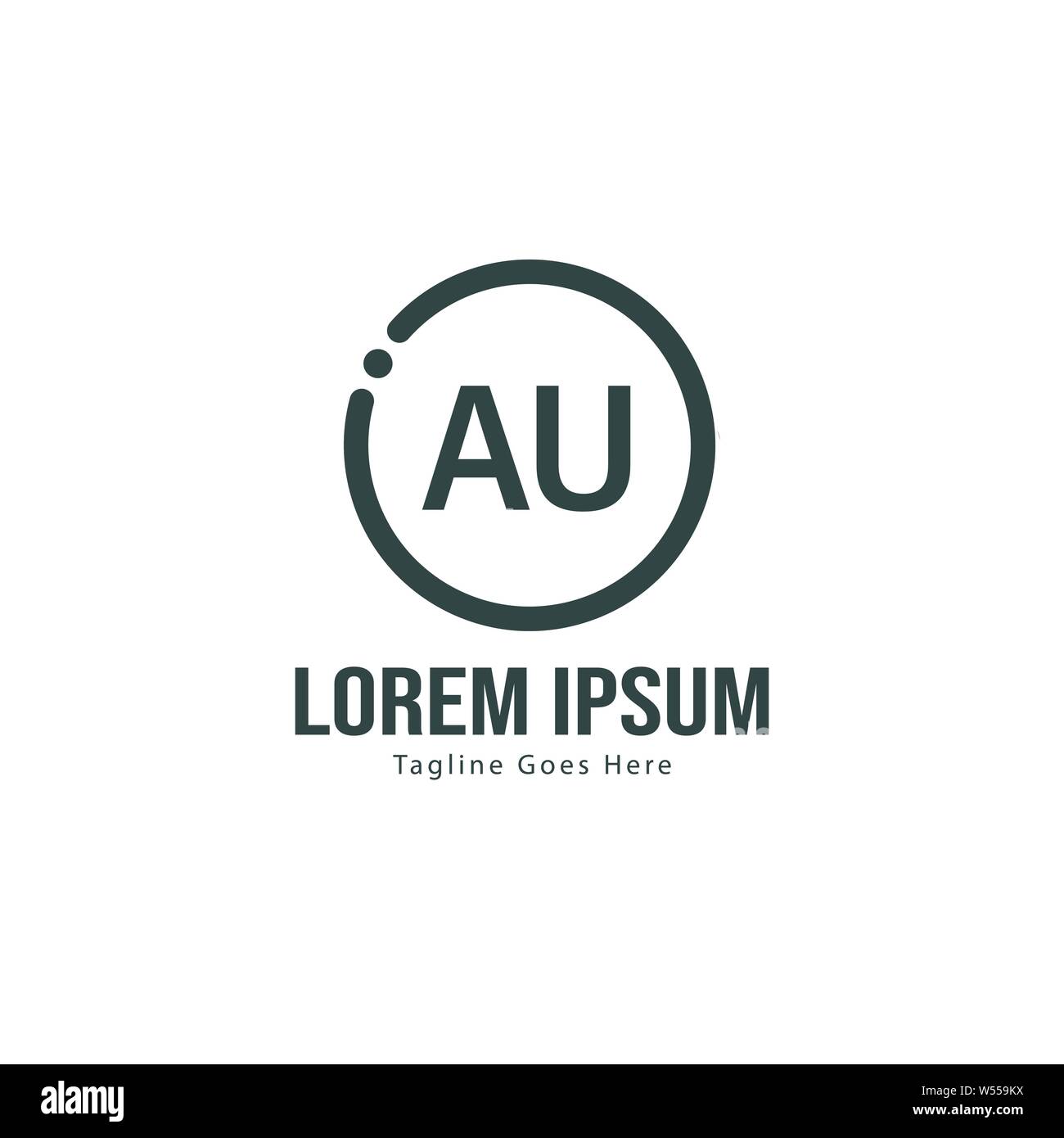 AU Letter Logo Design. Creative Modern AU Letters Icon Illustration ...