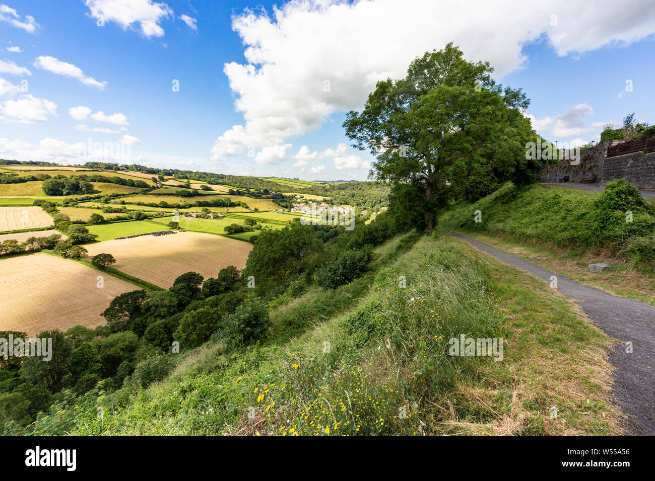 Summer View From Castle Hill, Footpath View Overlooking the Torridge ...