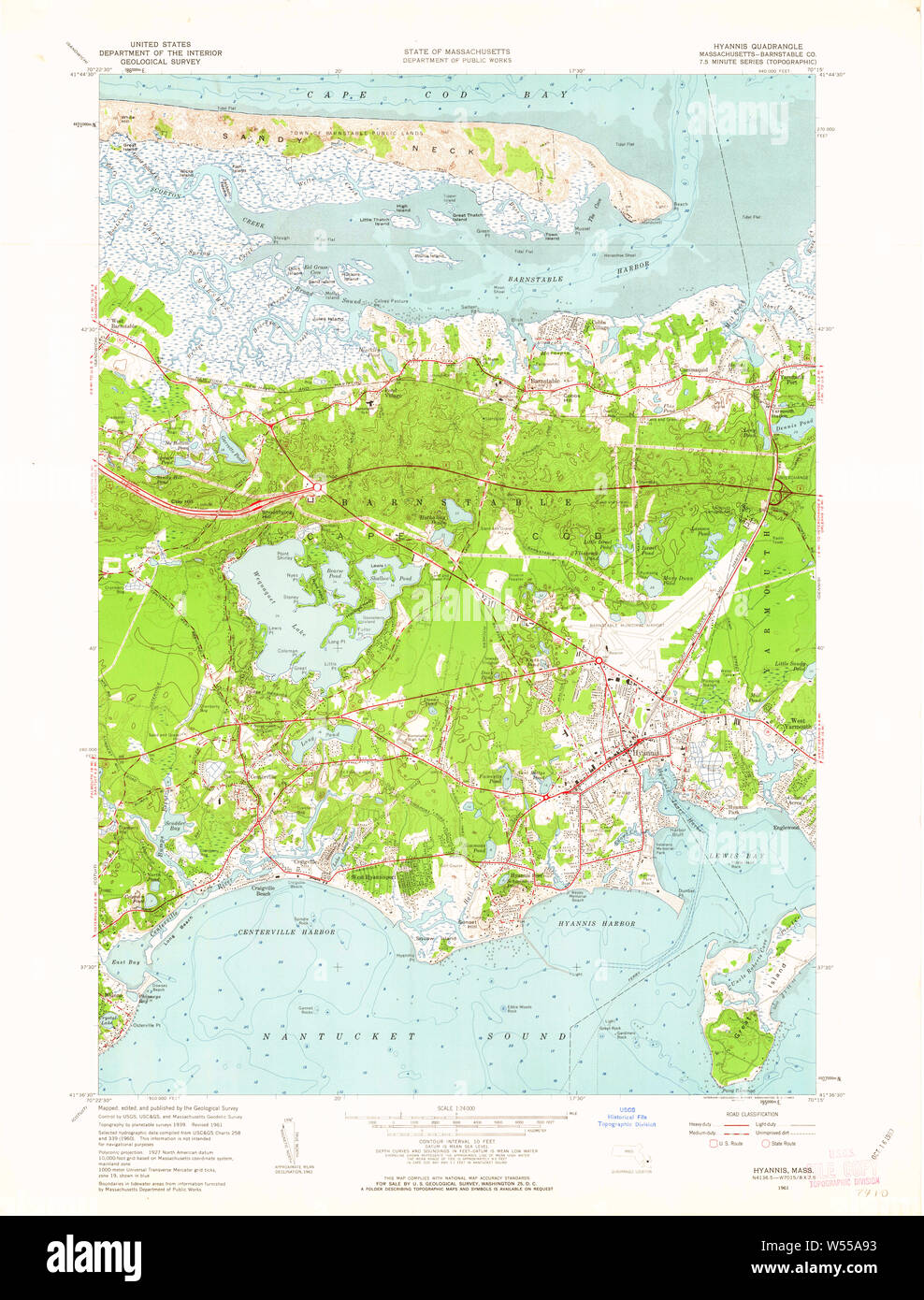 Massachusetts USGS Historical Topo Map MA Hyannis 350225 1961 24000 ... Massachusetts USGS Historical Topo Map MA Hyannis 350225 1961 24000 ...