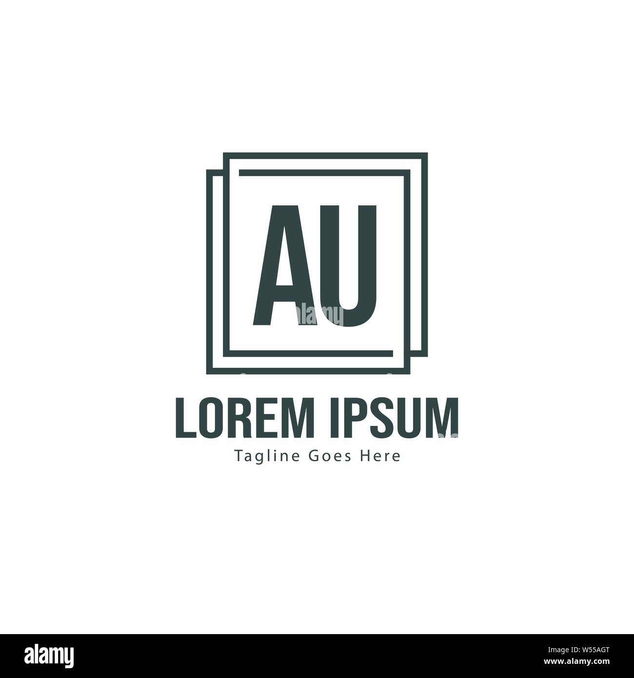 AU Letter Logo Design. Creative Modern AU Letters Icon Illustration ...