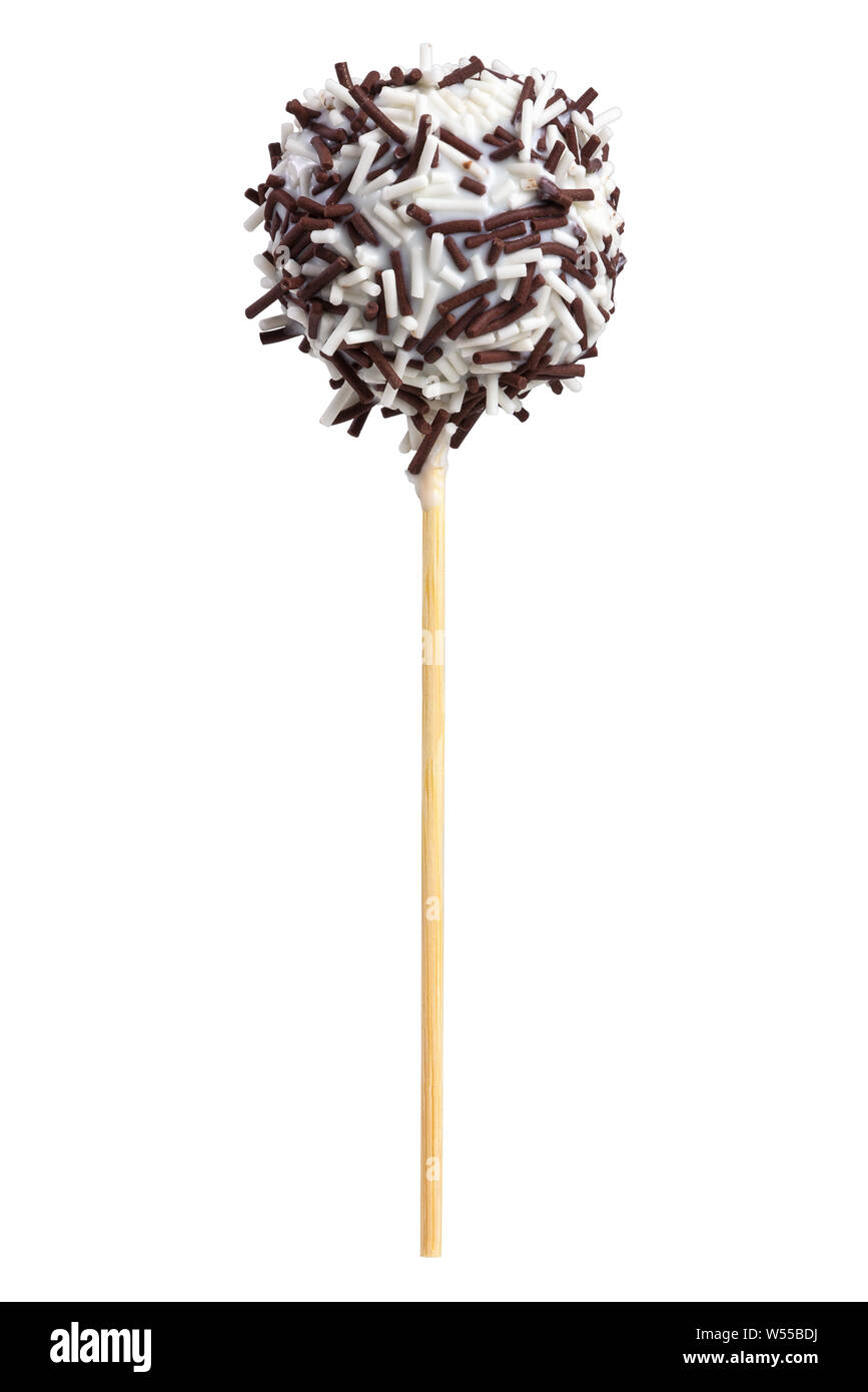 Round candy on a stick isolated on white background Stock Photo - Alamy