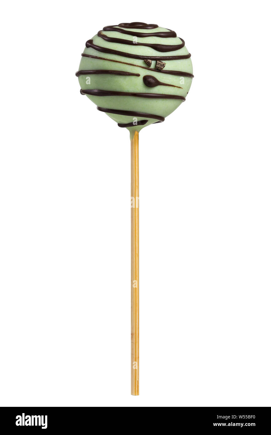 Round candy on a stick isolated on white background Stock Photo - Alamy