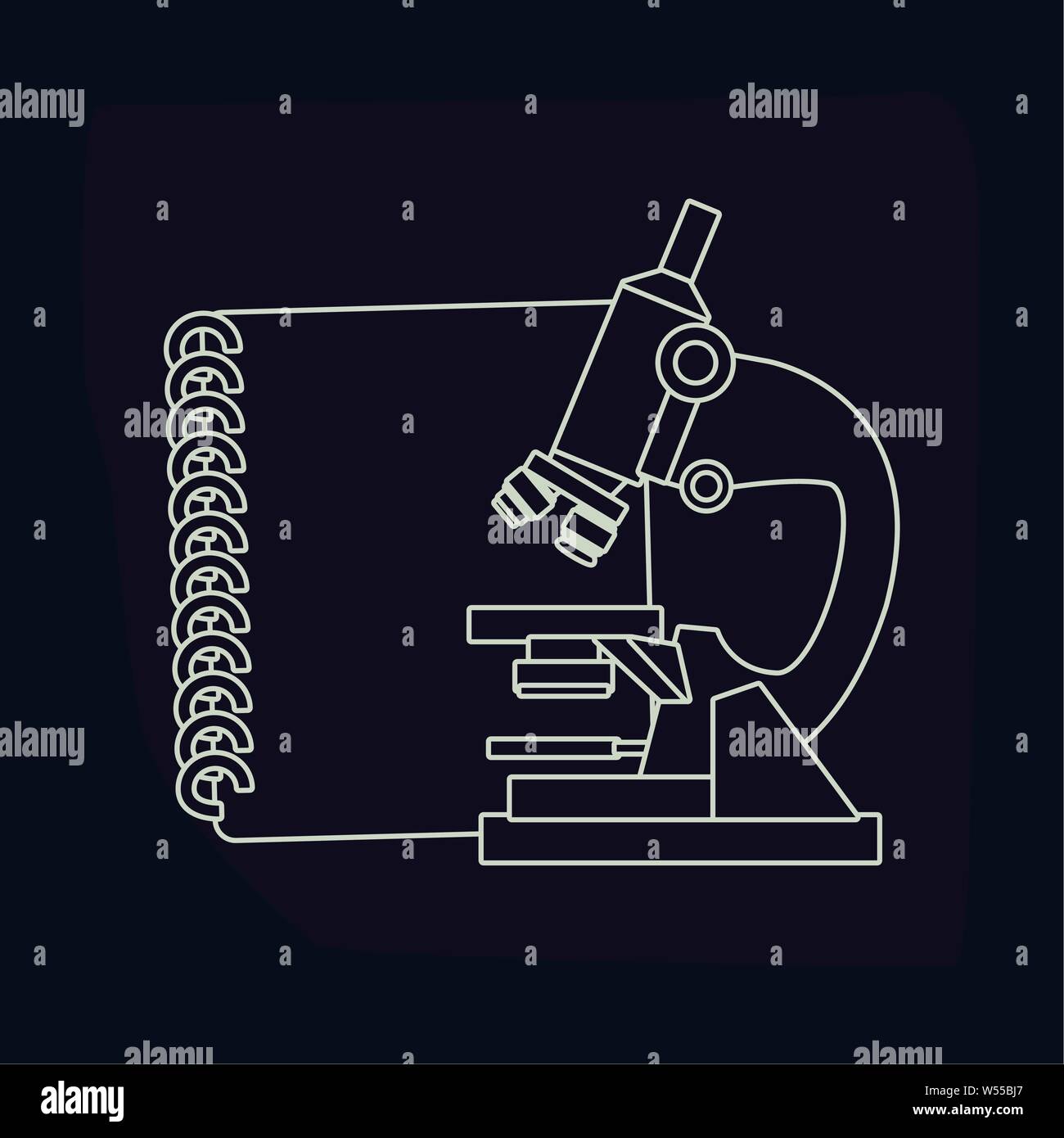 microscope notebook chemistry back to school vector illustration Stock ...