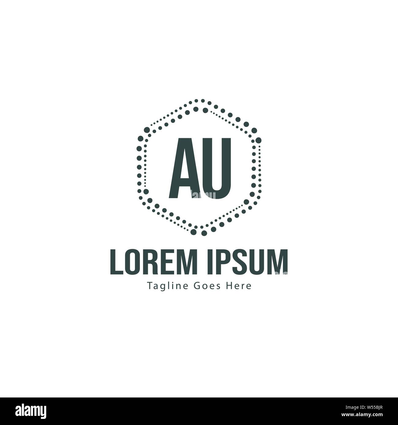 AU Letter Logo Design. Creative Modern AU Letters Icon Illustration ...