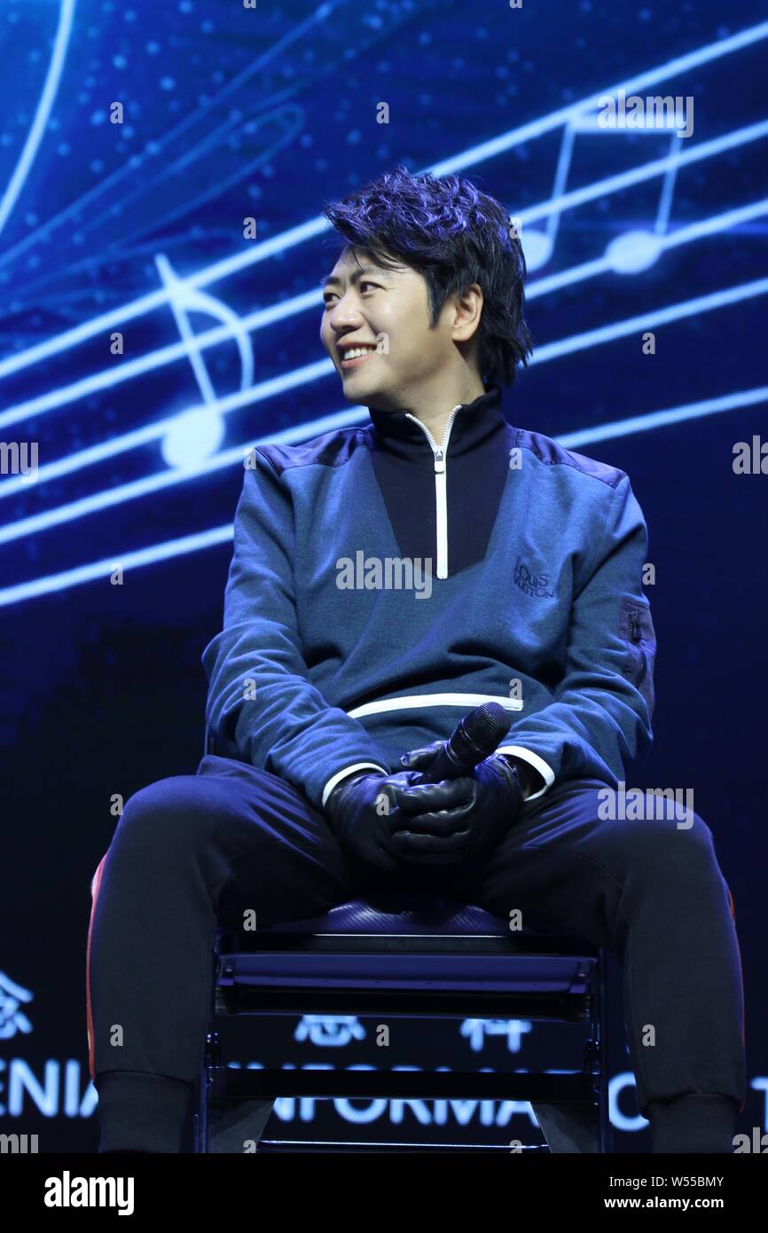 Chinese pianist Lang Lang attends a press conference for a hologram ...